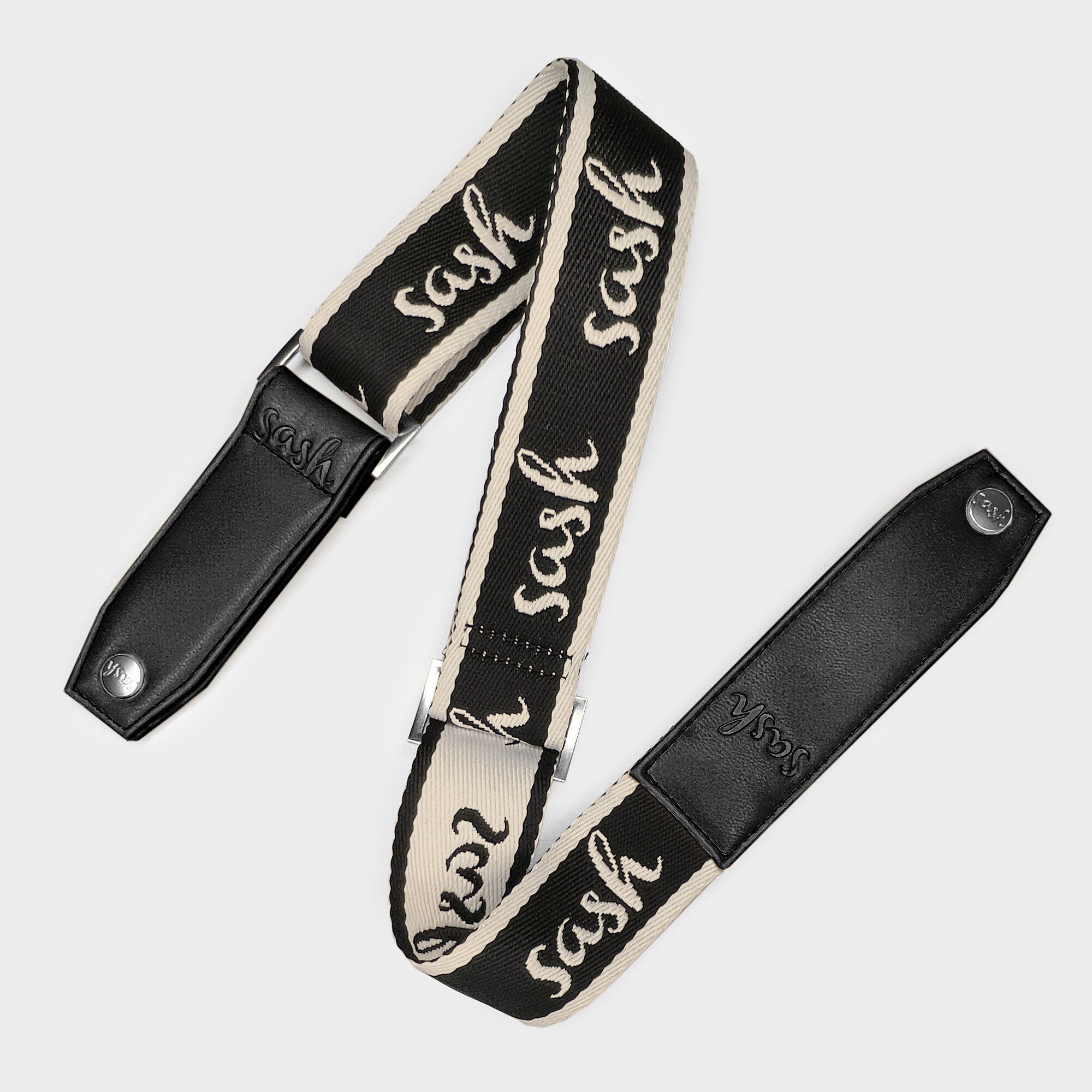 Black/Tan Sash Logo Strap – Sash Bag